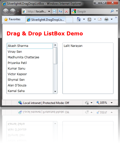 Drag and Drop Operation in Silverlight ListBox | Kunal Chowdhury